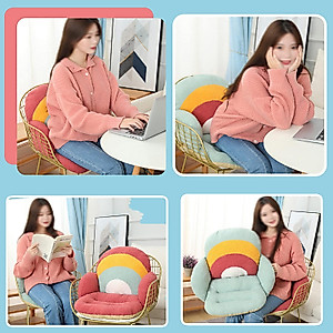 Semi-enclosed seat cushion, Semi-surrounded non-slip cushion, office chair cushion, dormitory seat cushion, integrated backrest cushion, Suitable for sofas, floors, etc, 45cm/17.71 inches Long