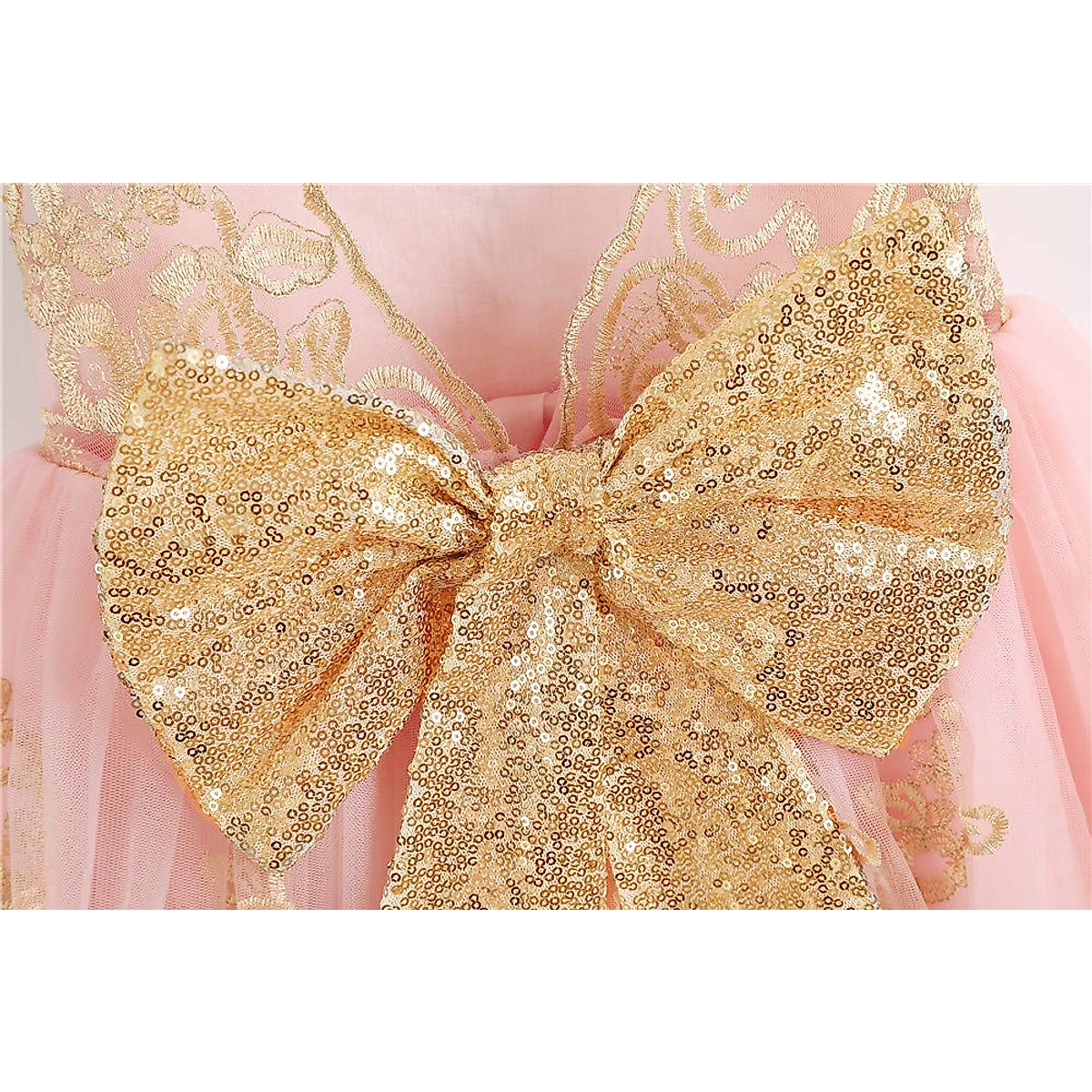 Baby Princess Girls Embroidery Dresses Toddler Lace Ruffles New Year Easter Tutu Dress with Headwear (Pink02,80)