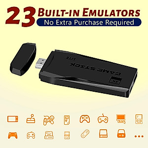 HRYYDS 2025 Retro Gaming Console Pro 4K HDMI with 40,000+ Built-in Classic Video Games - Plug & Play Game Stick for TV with 2 Wireless Controllers | 23 Emulator Support 64GB