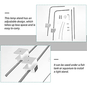 iplusmile Fish Tank Accessory Aquarium Lighting Holder Fish Tank Light Stand Kit, Adjustable Fish Tank Light Rack Aquarium Stand for Aquatic High LED Light Lamp Light Hanging Bracket