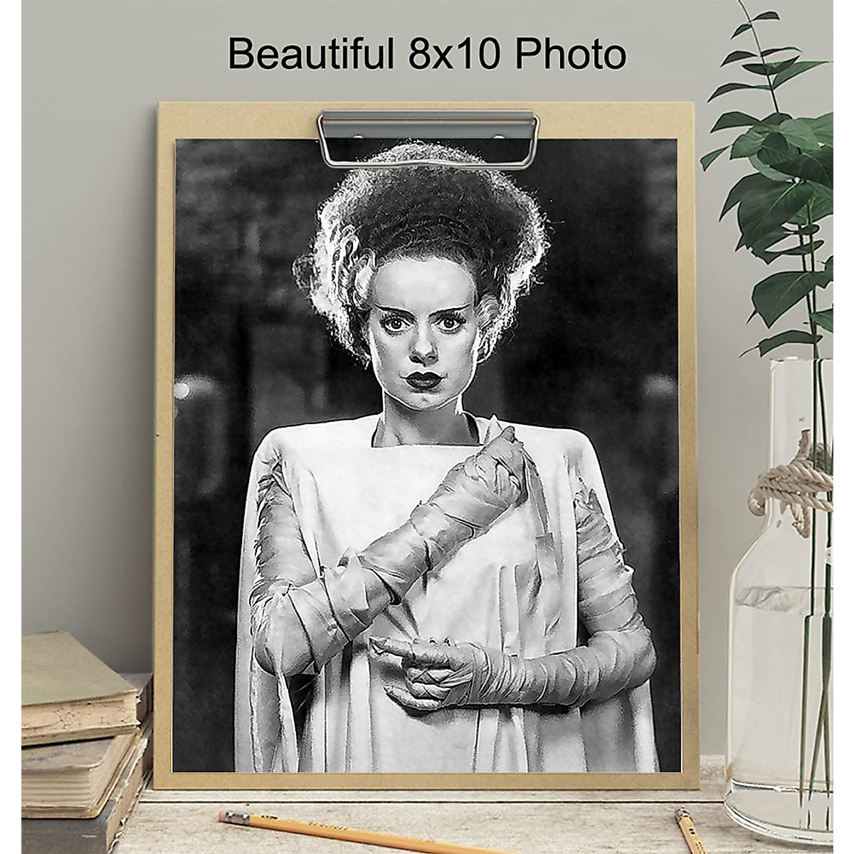 Bride of Frankenstein Poster - 8x10 Frankenstein Decor - Horror Movie Posters - Hollywood Movie Wall Art Decor Photo - Home Theater Decoration for Women - Bridal Shower Gifts - Mary Shelley