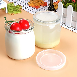 Yogurt Container Lids, Clear Plastic Food Storage Replacement Lids Compatible with Yogurt Glass Jars