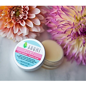 Aromi Flirt Solid Perfume | Floral, Woodsy Fragrance, Vegan, Cruelty-free, Almond, Peony, Vanilla Scent, Wax-Based, Women's Gift, Travel, Handmade (Flirt)