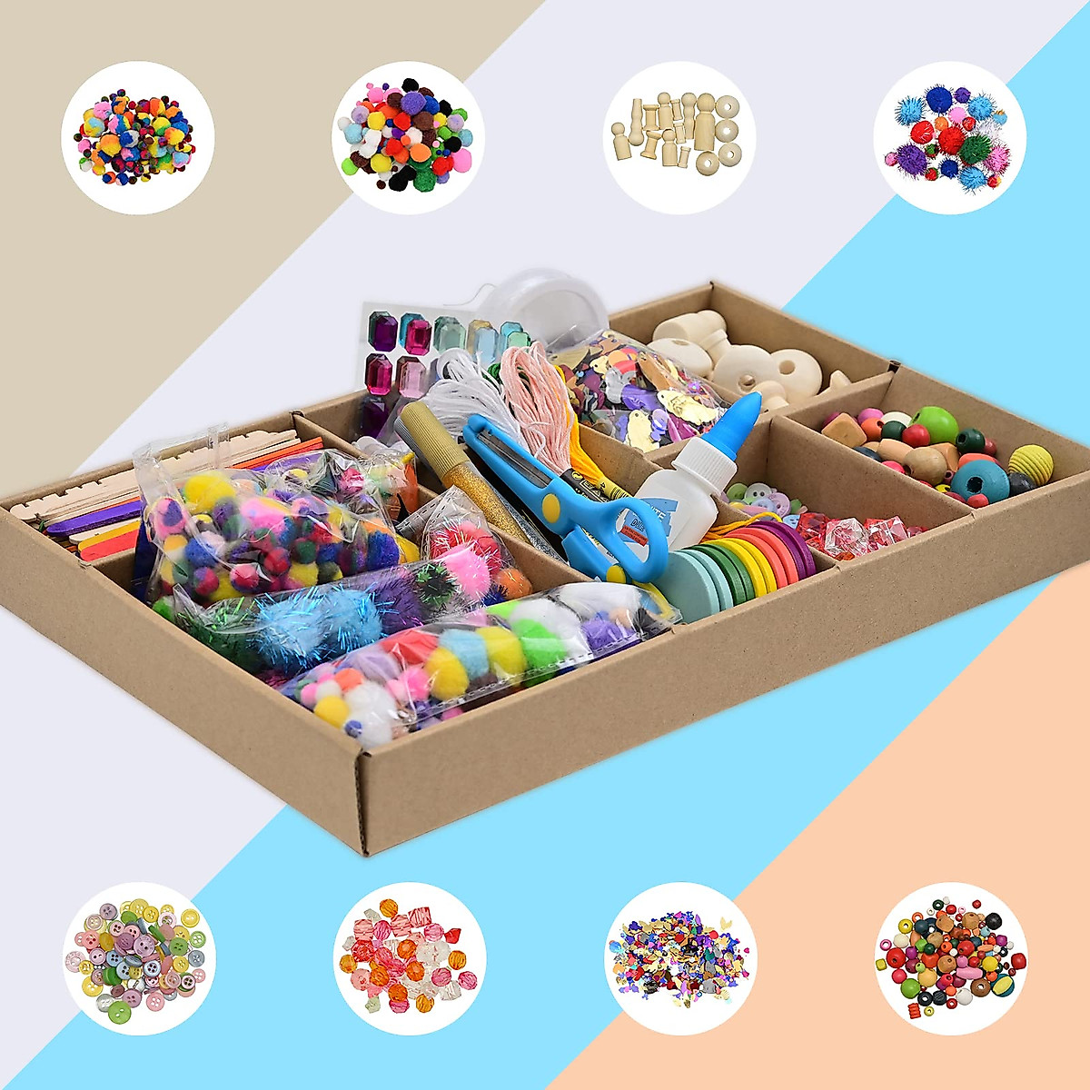 Darnassus 2000+ Craft Kit Library, Crafts Vault Supplies, Arts & Crafts Kit, Crafting Set Kits, Science Kits & Toys, Creative Set, Mega Art & Craft Materials Kit Box for Kids Ages 6-12 Gift