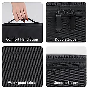 DISEN Makeup Bag Organizer, with Extra 3 Brushes, Adjustable Dividers, Cosmetic Bag Portable Travel Case Waterproof and Durable, for Women