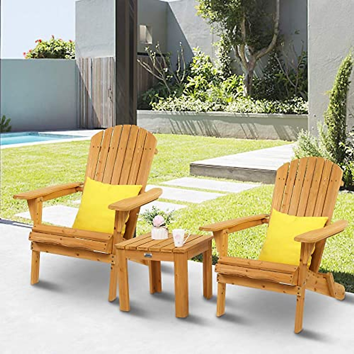 VINGLI Folding Adirondack Chairs Set of 4 Clearance Weather Resistant/Lawn Chairs Cheap Fire Pit Chairs Highwood Lounge Chairs-Patio Furniture Sets for Campfire, Bonfire