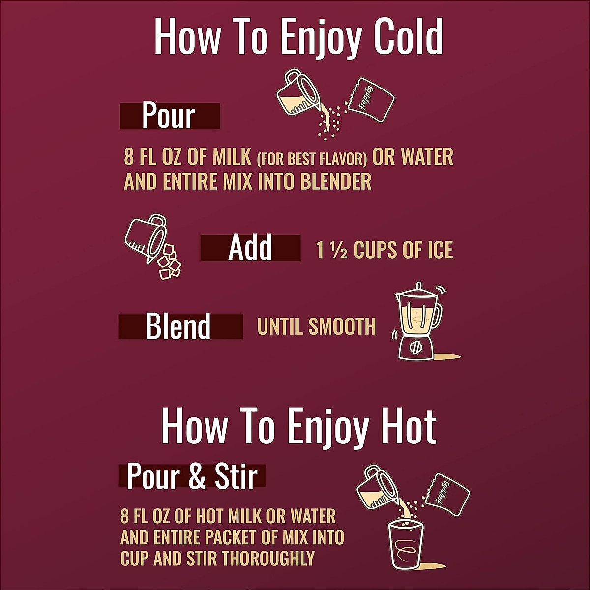 Hills Bros. Frappés, Salty Caramel Drink Mix, 12 Count (2.3 oz Packets) – Gluten Free, Kosher Certified, Easy to Make, Sweet, Creamy & Salty Tasting