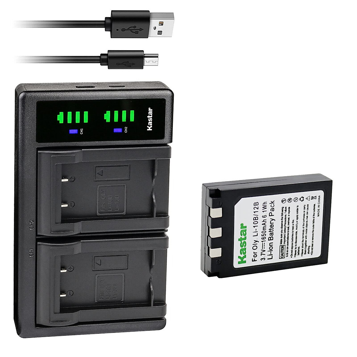 Kastar 1-Pack Li-10B Battery and LTD2 USB Charger Compatible with Olympus Camedia C-765 Ultra Zoom, Camedia C-770 Ultra Zoom, Camedia C-5000 Sport Zoom, Camedia C-5000 Zoom, Camedia C-7000 Zoom Camera