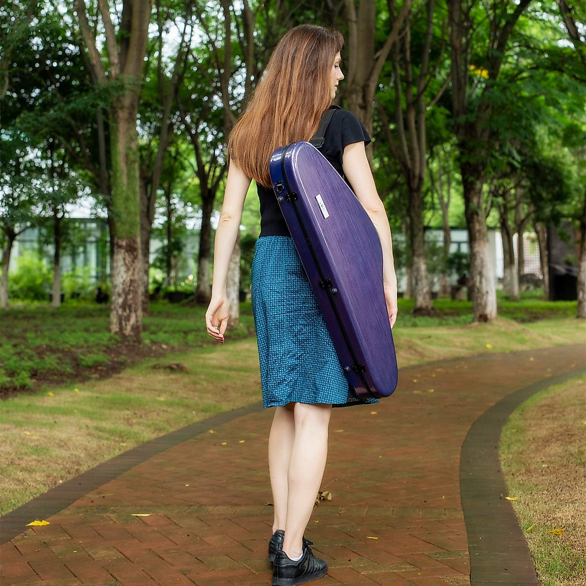 Aileen CSV-F18 Violin Hard Case 4/4 Full Size Luxury with Hygrometer Suspension, Purple