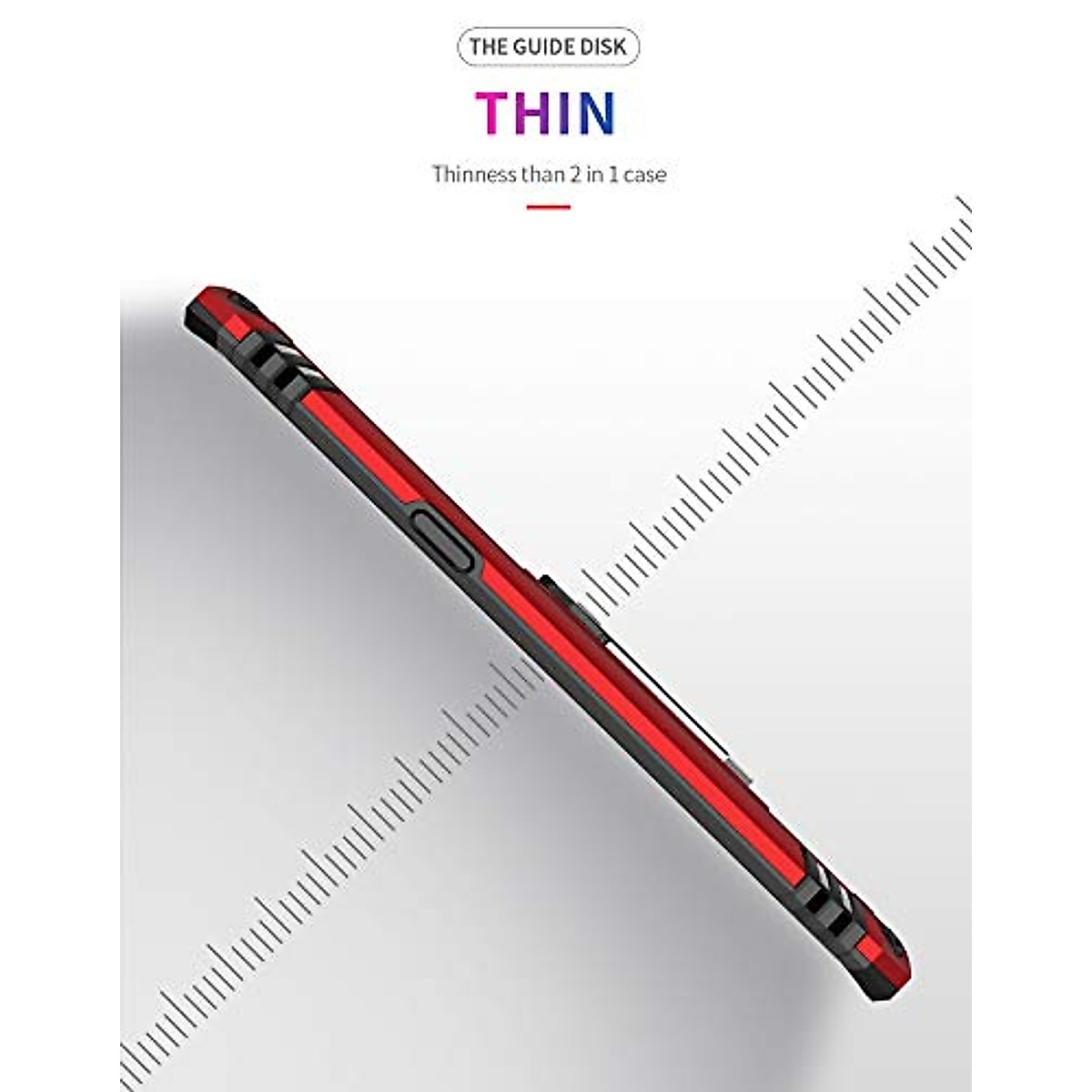 Androgate Samsung Galaxy S8 Case with HD Screen Protectors (NOT fit S8 Plus), Military-Grade Metal Ring Holder Kickstand 15ft Drop Tested Shockproof Cover Case for Samsung Galaxy S8 (2017) Red