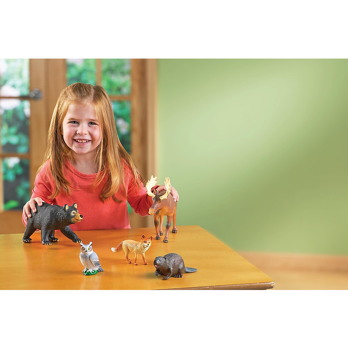 Learning Resources Jumbo Forest Animals - 5 Pieces, Ages 3+ Pretend Play Animals for Toddlers, Preschool Learning Toys, Kids Play Animal Figures, Zoo Animals