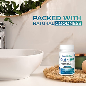 Oral Probiotics for Better Breath, Gingivitis, Strep Throat, Tonsil Stones, ENT - 6 Bn CFU Oral Probiotics with Lactobacillus Reuteri, L. Plantarum & BLIS K12-45 Chewable Tablets