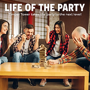 CoolToys Timber Tower Wood Block Stacking Game – Original Edition (48 Pieces)