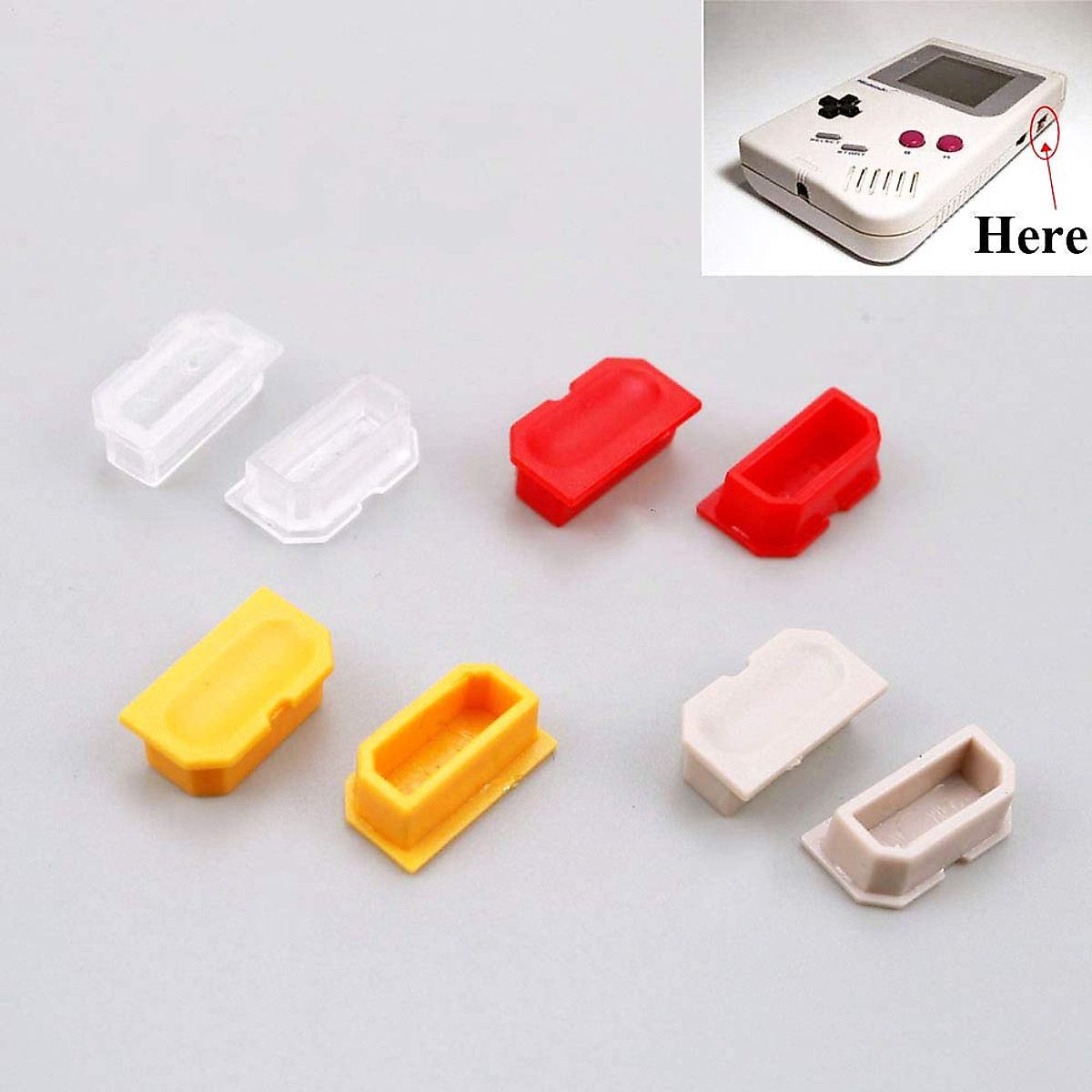 2 PCS Link Port Dust Cap Cover for Game Boy DMG-01 DMG 001 Black