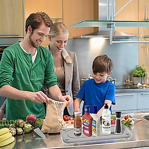 Adatos Fast Drying Stone Sink Tray,Sink Caddy Kitchen Sink Organizer,Kitchen Sink Caddy Organizer,Sink Caddy Sponge Holder,Instant Dry Sink Organizer (2PCS)