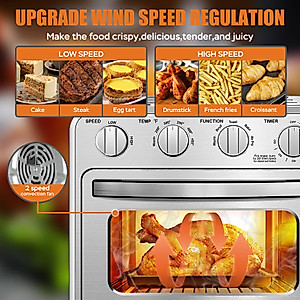 Geek Chef Air Fryer Toaster Oven Combo,16QT Convection Ovens Countertop, 4 Slice Toaster, 9-inch Pizza, with Warm, Broil, Toast, Bake, Air Fry, Oil-Free, 100+ Online Video Recipes & Accessories