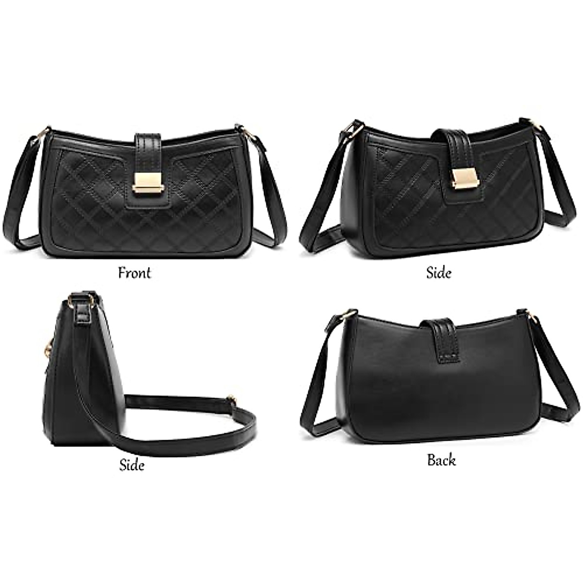 Women Crossbody Purses Wallet Shoulder Bags Hobo Bags Grid Pattern Adjustable Strap