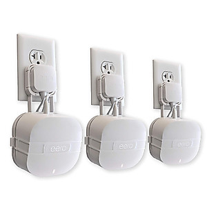 The Eero Genie for eero 6, 6+, and Mesh Wi-Fi: Wall Mount Outlet Holder Stand | Lowest Profile | Open Access | Multiple Install Options | Horizontal Outlets | Design Winner! (3-Pack)