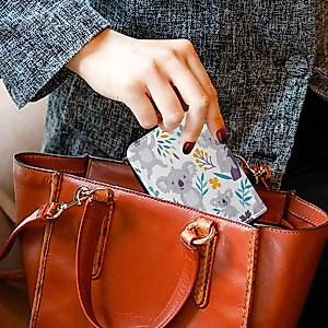 MOYYO RFID Credit Card Holder Case Animal Cute Koala Bears Floral Leather Printed Zipper Card Case Wallet for Women Girls