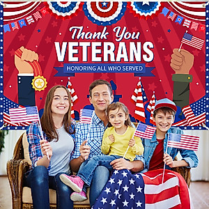 Lecheme Veterans Day Backdrop 6x4ft Thank You Veterans Day Banner Honoring All Who Served Patriotic Backdrop Veterans Day Decorations Photo Background
