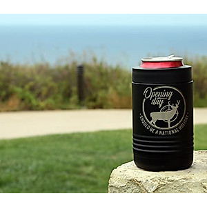 Thomas And Son - Cold Beverage Can Cooler - Engraved Open Season Hunting Can Holder - Double Wall Insulated Can Cozy Sleeve - Hunting Gifts For Men/Birthday Gifts For Men