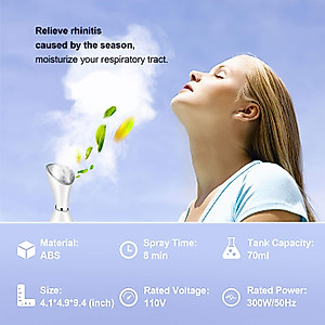 Totexil Facial Steamer for Facial Deep Cleaning, Moisturize, Unclog Pores, Face Spa, Nano Ionic Humidifier, Home Facial Warm Mist Face Steamer with Blackhead Removal Kit, Brush, Hair Band