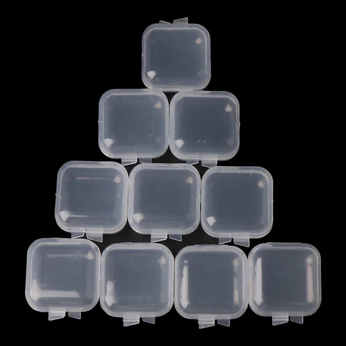Diarypiece 20 Pcs/set Plastic Jewelry Box Organizer Storage Cases, Mini Clear Bead Container