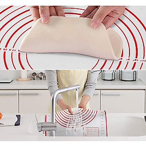 2 Pack Silicone Pastry Mat Non-Stick Pizza Baking Mat, Dough Mat for Rolling,Fondant Mat with Measurement Counter Mat, Oven Liner, Pie Crust Mat, 40*5*5cm
