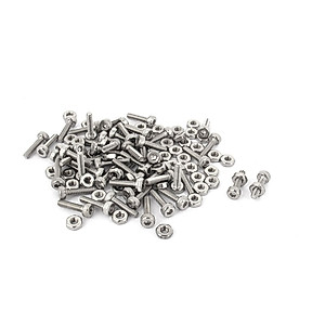 uxcell M2x8mm Hex Socket Head Knurled Cap Screws Bolts Nuts Set 50Pcs