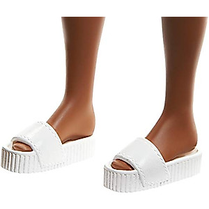 Barbie Fashionistas Doll #144 with Long Brunette Braids Wearing Neon Green Animal-Print Top, Pink Shorts, White Sandals & Earrings, Toy for Kids 3 to 8 Years Old