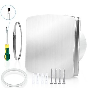 WiseWater Bathroom Exhaust Fan 140CFM 38 dB 6” Duct 7.6" Panel Extractor Fan, Ceiling&Wall Mounted Ventilation Fan for Bathroom, Laundry Room, Bedroom, Office