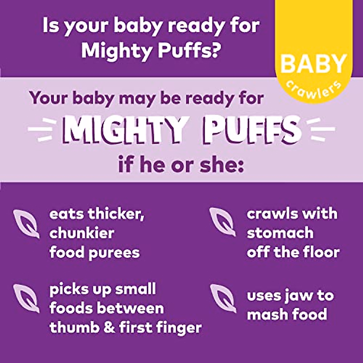 Plum Organics Mighty Puffs Snack For Babies - Variety Pack - (Pack of 6) 1.85 oz - Includes Carrot & Broccoli, Beet & Strawberry, and Spinach & Pea Flavors - Ancient Grain & Chickpea Snacks