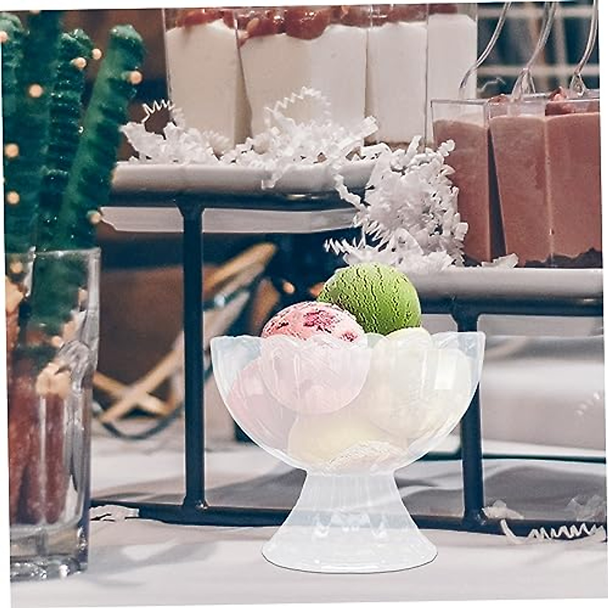STOBAZA 6pcs ice cream cup glass tulip cup salad jelly cup mousse serving cups dessert tumbler cup footed dessert bowl mousse cups glass dessert bowl pudding bowl European style fruit cup