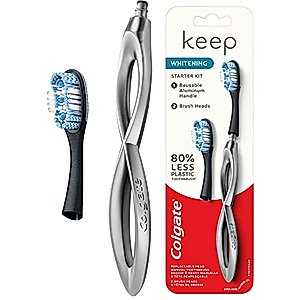 Colgate Keep Manual Toothbrush Whitening Starter Kit - Silver, 1 count