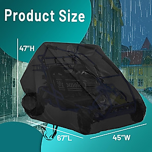 QYMOTO Go Kart Cover,Go Kart Accessories 2 Seater Coleman KT196 Outdoor All Weather Protection Waterproof Windproof GK200, CK196,Baja,TrailMaster,Mudhead Buggy Parts