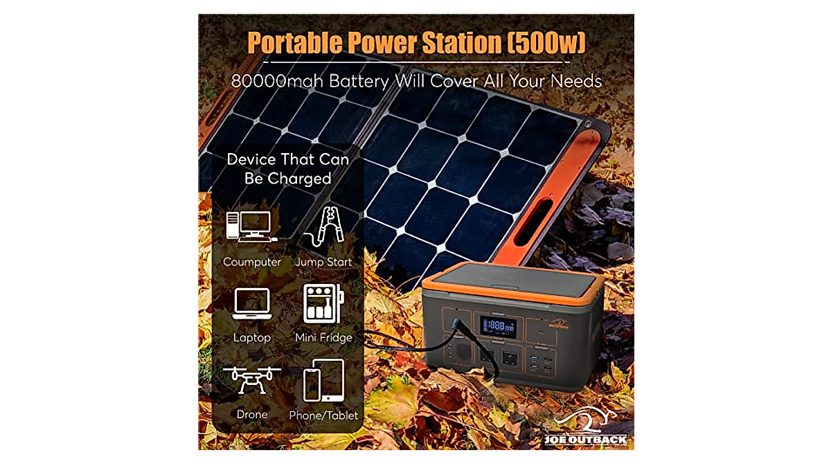 Portable Power Station with 500W Output, Wireless Charging & USB
