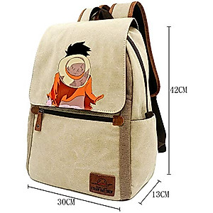 Roffatide Anime One Piece Backpack Cartoon Book Bag Casual Canvas Bag Laptop Back Pack