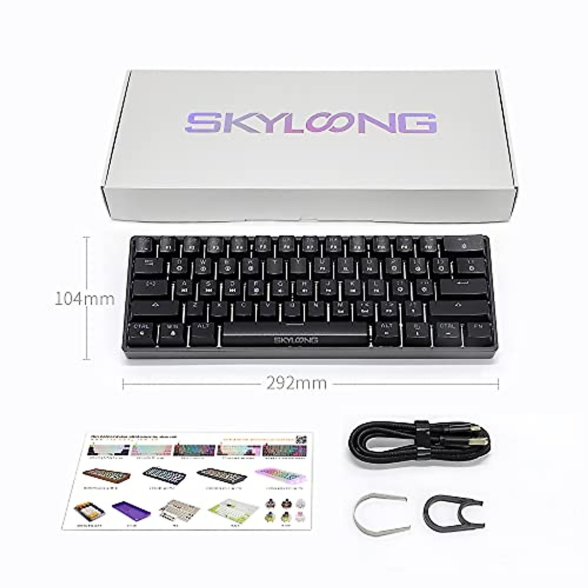 SKYLOONG GK61 SK61 60% Mechanical Keyboard 61 keys Portable Small Full Keys Programmable Gaming Keyboard Red Switch Hot Swappable RGB Mechanical Keyboard for PC Mac Laptop