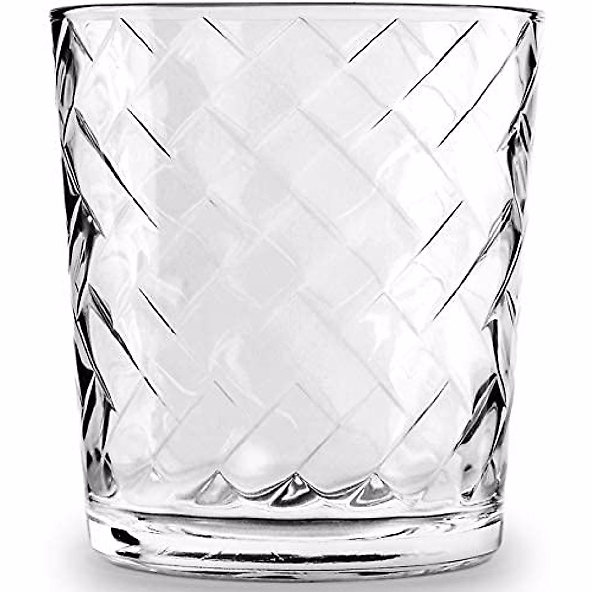 Circleware Chevron Huge Glassware Highball Tumbler Drinking Glasses and Whiskey Cups for Water, Beer, Juice, Ice Tea Beverages, 12 Piece Set, Clear