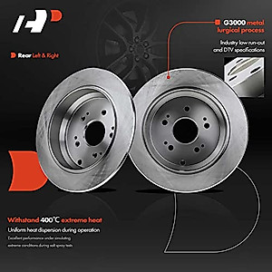 A-Premium 11.99 inch (304.5mm) Front Solid Disc Brake Rotors + Ceramic Pads Kit Compatible with Select Acura and Honda Models - RDX 2010-2018, CR-V 2005-2016, 6-PC Set