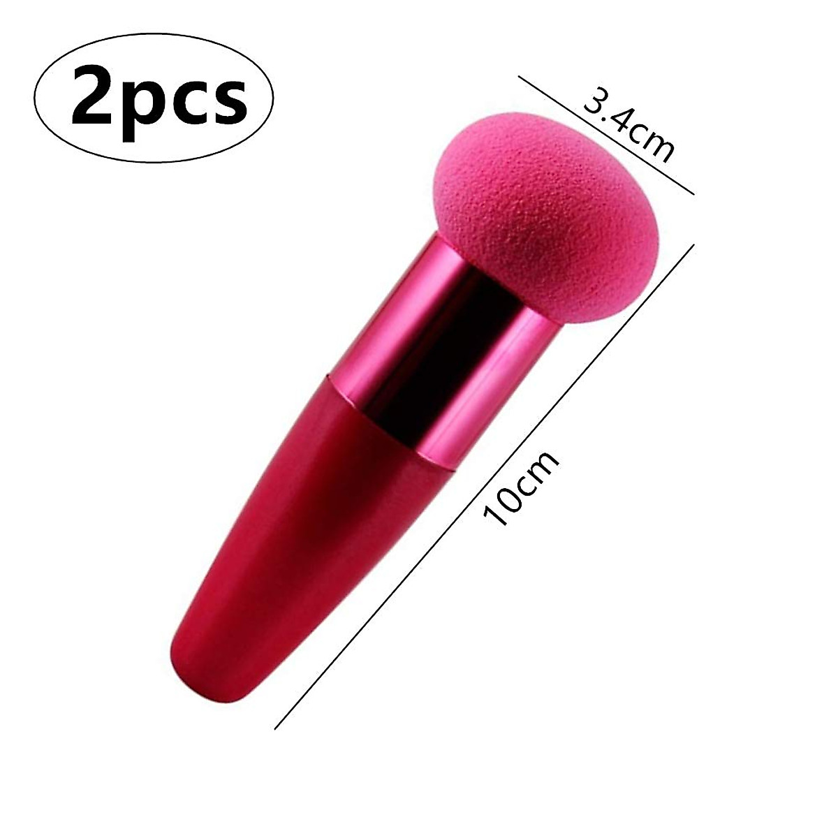 2Pcs Makeup Sponge Mushroom Facial Foundation Sponges Makeup Blending Sponge Powder Puff Makeup Tools with Handle Case for Liquid Foundation Creams and Powders