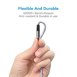 Multi Charging Cable, Multi USB Cable 3A 4FT USB Charging Cable Nylon Braided Universal 4in1 Multi Charger Cable Adapter Type-C/Micro USB Port,Compatible with Cell Phones and More (Silver, 2Pack)