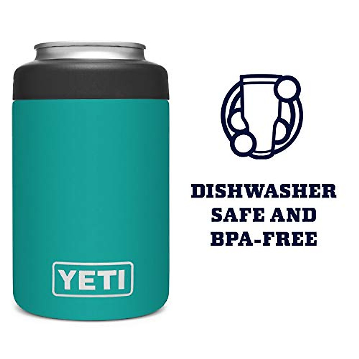 YETI Rambler 12 oz. Colster Can Insulator for Standard Size Cans, Aquifer Blue, 1 Count (Pack of 1)