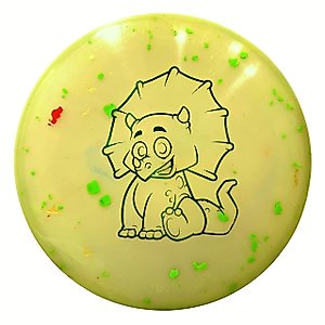 Triceratops Disc Golf Putter for Children | Ultra Lightweight | Made by Dino Discs (Egg Shell)