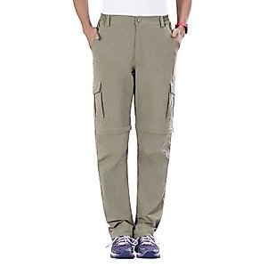 Nonwe Women's Lightweight Outdoor Convertible Quick-Drying Pants Khaki S/30.5 Inseam