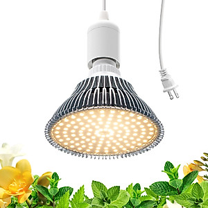 Bstrip LED Grow Light Bulb for Indoor Plants with Hanging System, 25W Full Spectrum Hanging Grow Light,3000K Plant Light Bulbs with 16.4FT Power Cord, Pendant Grow Lights for Indoor Plants, 1 Pack