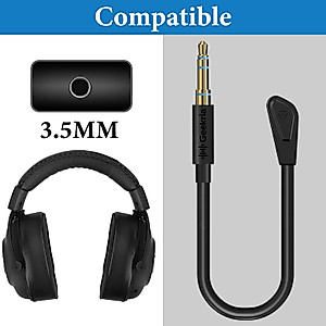 Geekria 3.5mm Detachable Boom Mic Replacement for Gaming Headset, Compatible with Logitech G PRO X, PRO X, G733, G433, G233 Microphones (0.5ft / 17cm)