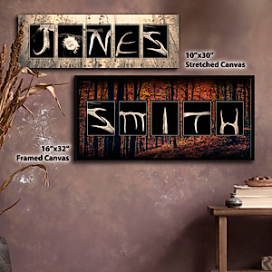 Personal-Prints ANTLER Personalized Name Art | Any Name Spelled with Antlers | Gift for the Lodge, cabin, man cave, or Lodge Décor (16"x32" Float Framed Canvas)