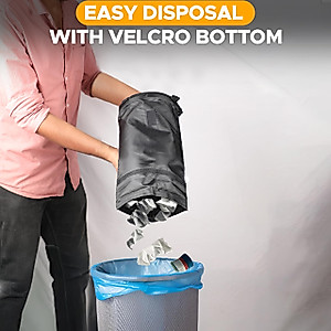 EcoNour Car Trash Can (2 Pack) | Hanging Trash Bag with Elastic Opening & Easy Mount | Garbage Can with Waterproof Oxford Material | Cute Accessories for Camping, Traveling & Outdoor