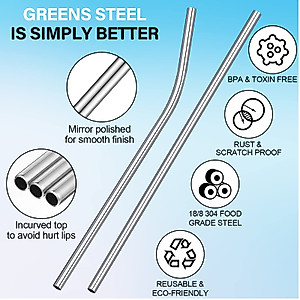 20 Pieces 14 Inch Stainless Steel Straws Long Drinking Straws for 100 oz Tumblers with Silicone Tips, Reusable Metal Drinking Straws Extra with 4 Pieces Cleaning Brush